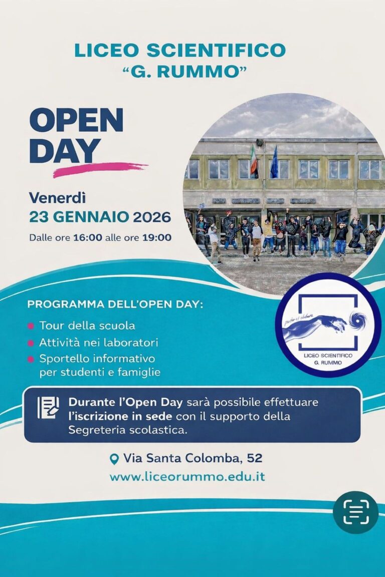 OPEN DAY del 23 gennaio 2026 - Liceo Scientifico "G. Rummo" Benevento